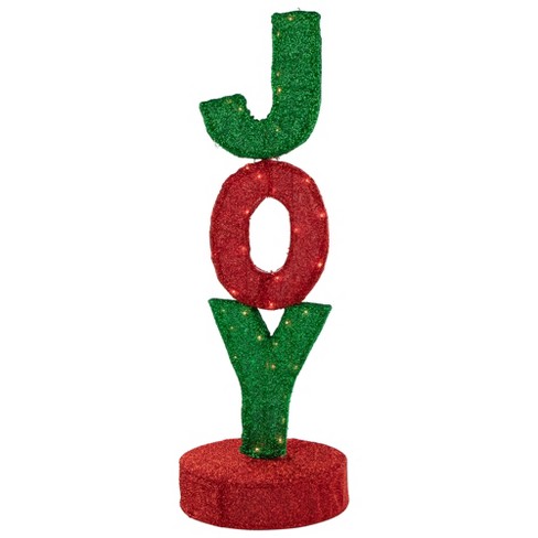 Northlight 39" Lighted Red And Green 'joy' Outdoor Christmas Sign : Target