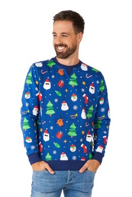 Opposuits Men's Christmas Sweater - Festivity Blue : Target
