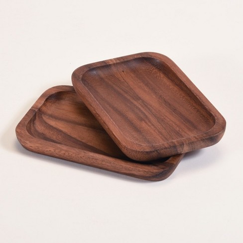Kalmar Home Solid Acacia Small Rectangular Plates - Set Of 2 : Target