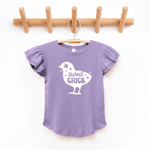 The Juniper Shop Sweet Chick Chick Toddler Flutter Sleeve Tee - 3t ...