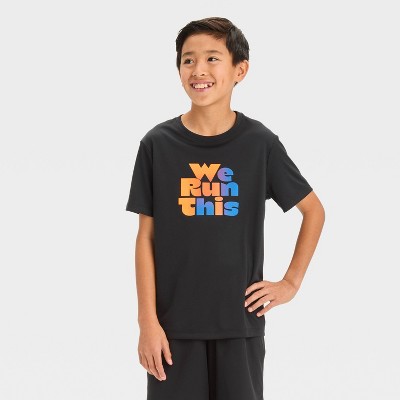 Boys' Short Sleeve 'we Run This' Graphic T-shirt - All In Motion™ Black ...
