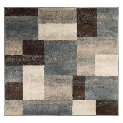 Modern Geometric Color Block Indoor Area Rug Or Runner, 5'x5' Square ...