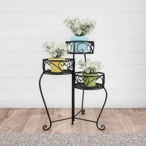 Nature Spring 3-tier Indoor/outdoor Plant Stand With Laser-cut Shelves ...
