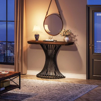 Tribesigns Console Table, Entryway Table With Geometric Metal Base, 39 ...