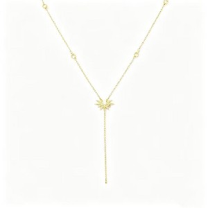 Cherie Code One Size Crystal Sunburst Teardrop Lariat Y Drop Necklace ...