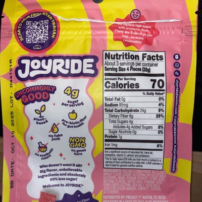 Joyride Sweets Candy Sour Raspberry Lemonade Strips - 3.5oz : Target