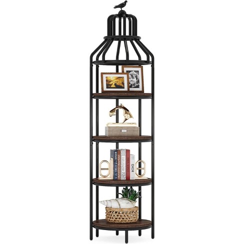 Tribesigns 1pc 4-tier Birdcage-shaped Bookshelf, Freestanding Book ...