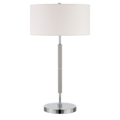 Hampton & Thyme 25" Tall 2-light Table Lamp With Fabric Shade Cool Gray ...