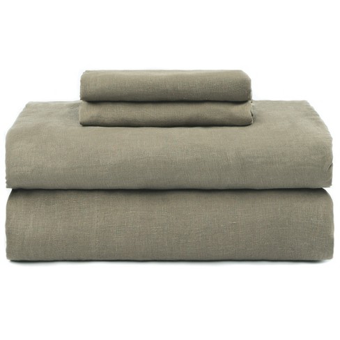 100% French Linen Sheet Set - Queen - Moss | Bokser Home : Target