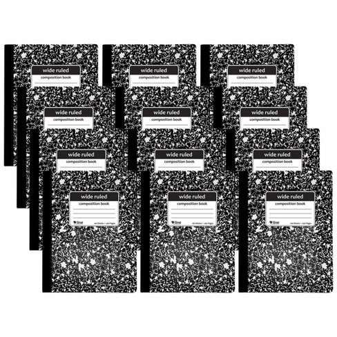 C-line® Composition Notebook, 100 Page, Wide Ruled, Black Marble, Pack ...