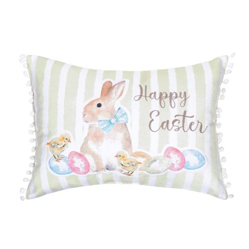 C&f Home Happy Easter Yellow Stripe Pillow : Target