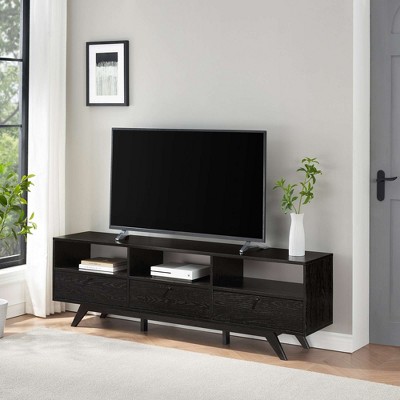 Xiyuyeu Tv Stand For 80 Inch Tv With 3 Hinged Faux Drawer Fronts,tv ...