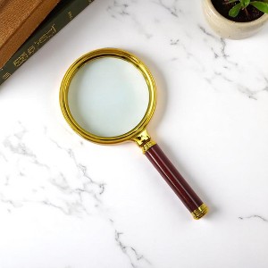 Unique Bargains Magnifying Glass Handheld Magnifier with Wood Grain ...