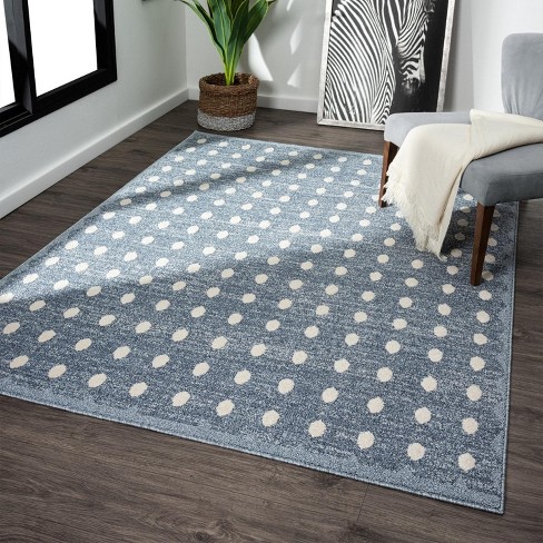 Luxe Weavers Modern Geometric Dots Blue 4x6 Area Rug : Target