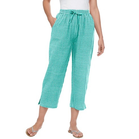 Woman Within Women's Plus Size Petite Seersucker Capri Pant - 38 W ...