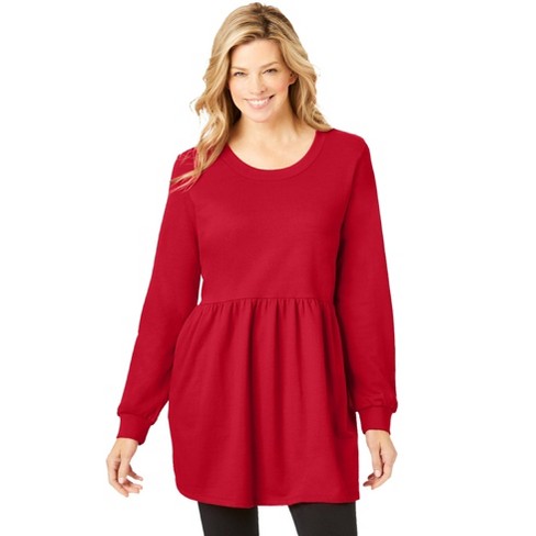 Woman Within Women's Plus Size Empire Pocket Sweatshirt - L, Classic ...