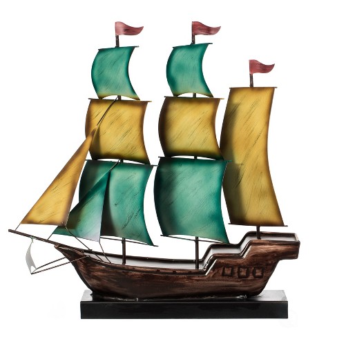 Vintiquewise Nautical Home Decor Metal Sailboat Centerpiece Ship Decor ...