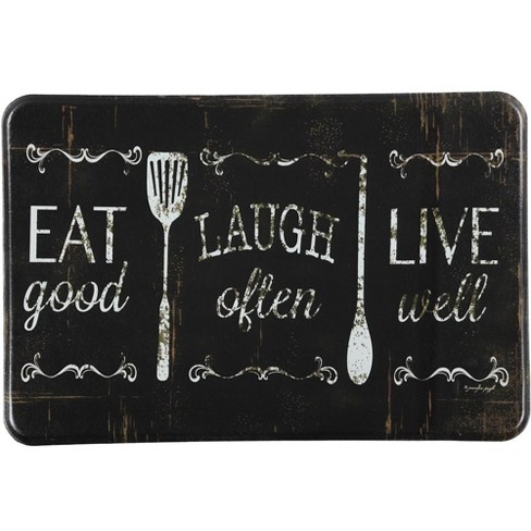 Eat Laugh Live Designer Chef Oil & Stain Resistant Anti-fatigue Kitchen ...