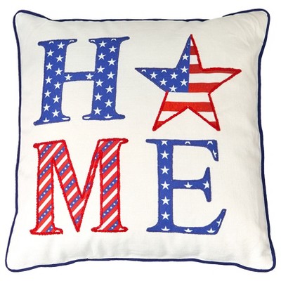 The Lakeside Collection Americana Embroidered Decorative Pillow ...