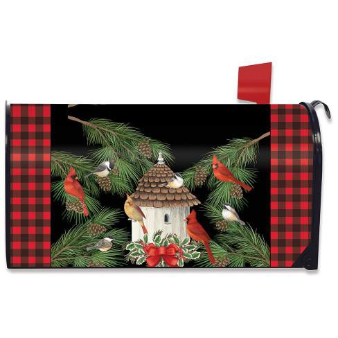 Holiday Bird Gathering Magnetic Mailbox Cover Birdhouse Standard ...