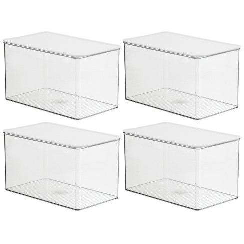 Mdesign Plastic Stackable Kitchen Storage Box, 4 Pack : Target