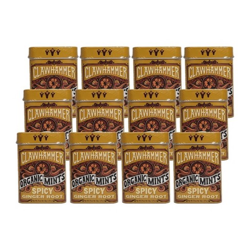 Clawhammer Organic Spicy Ginger Root Mints - Case Of 12/1.07 Oz : Target