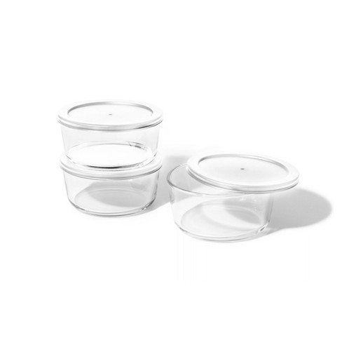 Dura Living® 6pc Glass Food Round Stackable Storage Set - 4 Cup - White ...