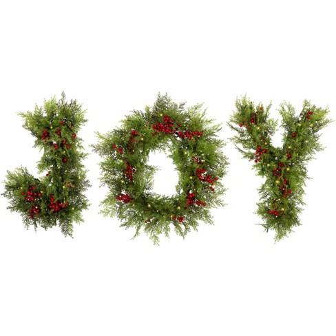 Northlight Lighted Artificial Cedar "joy" Christmas Decoration - 24 ...