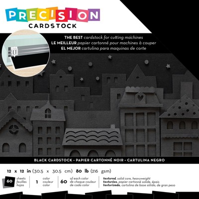 American Crafts Precision Cardstock Pack 80lb 12"x12" 60/pkg-neutral ...