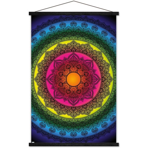 Trends International Delyth Angharad - Rainbow Mandalas Magnetic Framed ...