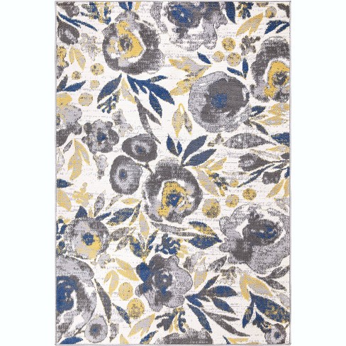 World Rug Gallery Vintage Modern Floral Area Rug - Cream 7'10" X 10 ...