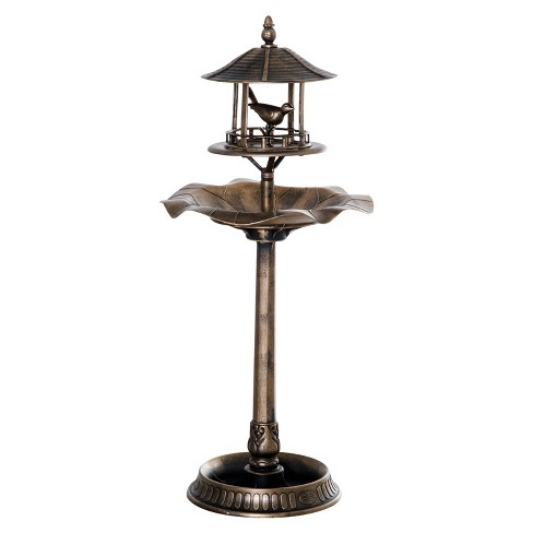 Outsunny 3-in-1 Garden Bird Bath Bowl Pedastal With Bird Feeder, Large ...