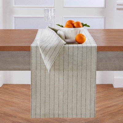 Solino Home Striped Linen Table Runner Light Natural And Black 14 X 72 ...