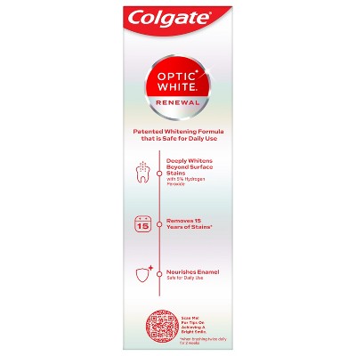 Colgate Optic White Renewal Teeth Whitening Toothpaste - High Impact ...