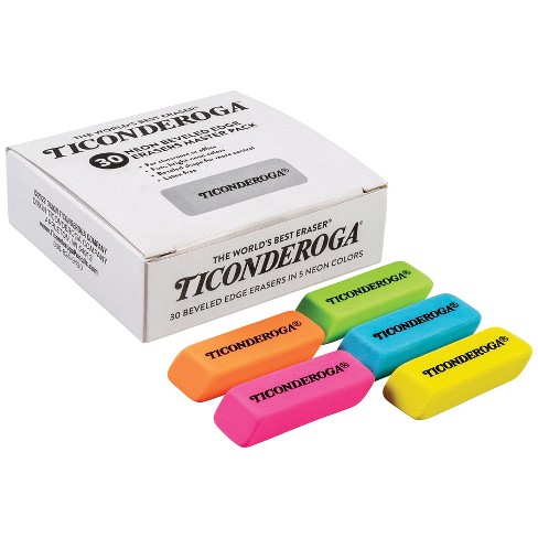 Ticonderoga® Neon Wedge Eraser, 30 Count : Target