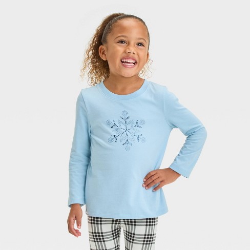 Toddler Girls' Snow Flake Long Sleeve Graphic T-shirt - Cat & Jack ...