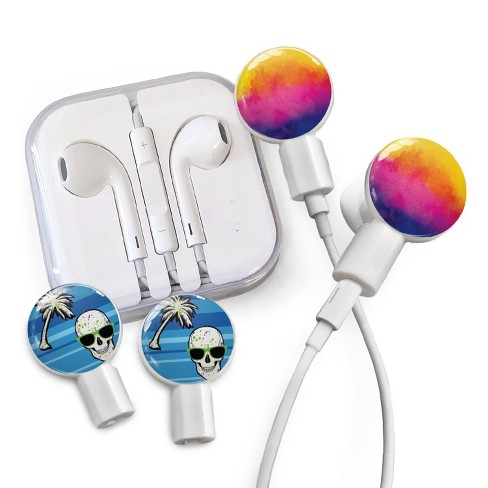 Dekaslides - Earbuds + 2 Pairs Graphics - Watercolor Sunset & Tropical ...