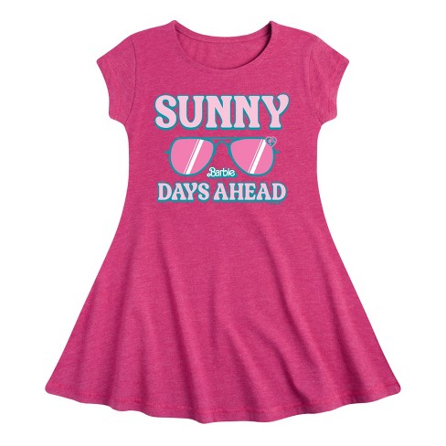 Girls' - Barbie - Sunny Days Ahead Fit & Flair Cap Sleeve Dress : Target