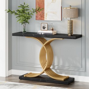 Hommoo 39" Console Table, Narrow Entryway Hallway Sofa Table Faux ...