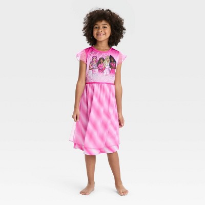 Barbie Girls' Tie-dye Kids Tank Nightgown Pajama With Tulle Skirt ...