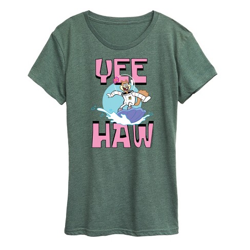 Women's Spongebob Squarepants Sandy Cheeks Yee Haw Clam Surfing Short ...