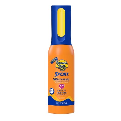 Banana Boat Sport 360 Coverage Advanced Control Mist Sunscreen Sprayer - Spf 50 - 5.5 Fl Oz : Target