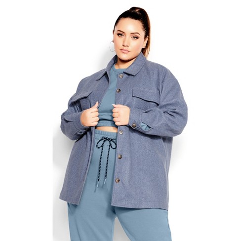 Ccx | Women's Plus Size Lounger Shacket - Dusty Blue - 18w : Target