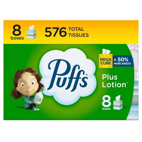 Puffs Plus Lotion Facial Tissue - 8pk/72ct : Target