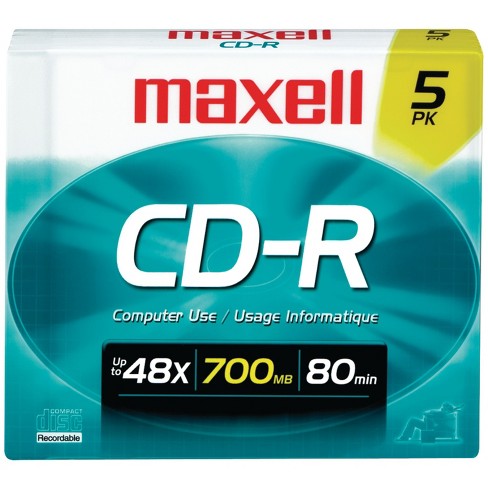 Maxell® Cd-r 48x 700 Mb/80-minute Blank Discs (5 Pack) In Blue : Target