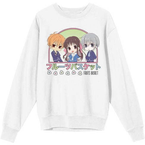 Fruits Basket Chibi Characters Juniors White Long Sleeve Sweatshirt ...