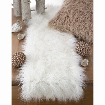 Saro Lifestyle Faux Fur Mongolian Table Runner : Target