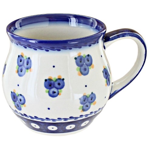 Blue Rose Polish Pottery Country Berry Bell Shaped Mug : Target