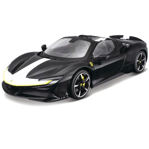 Ferrari Sf90 Spider Assetto Fiorano Black Metallic With White Stripes ...