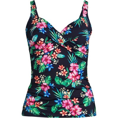 Lands' End Women's Petite Chlorine Resistant Wrap Underwire Tankini ...